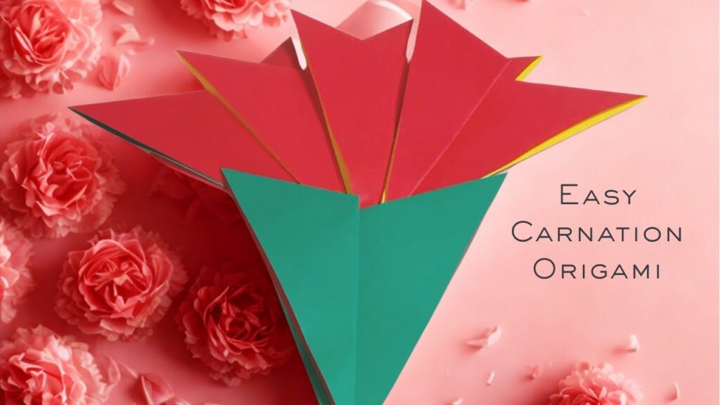 Easy Carnation Origami for Mother’s Day | Simple Paper Flower DIY Gift ...